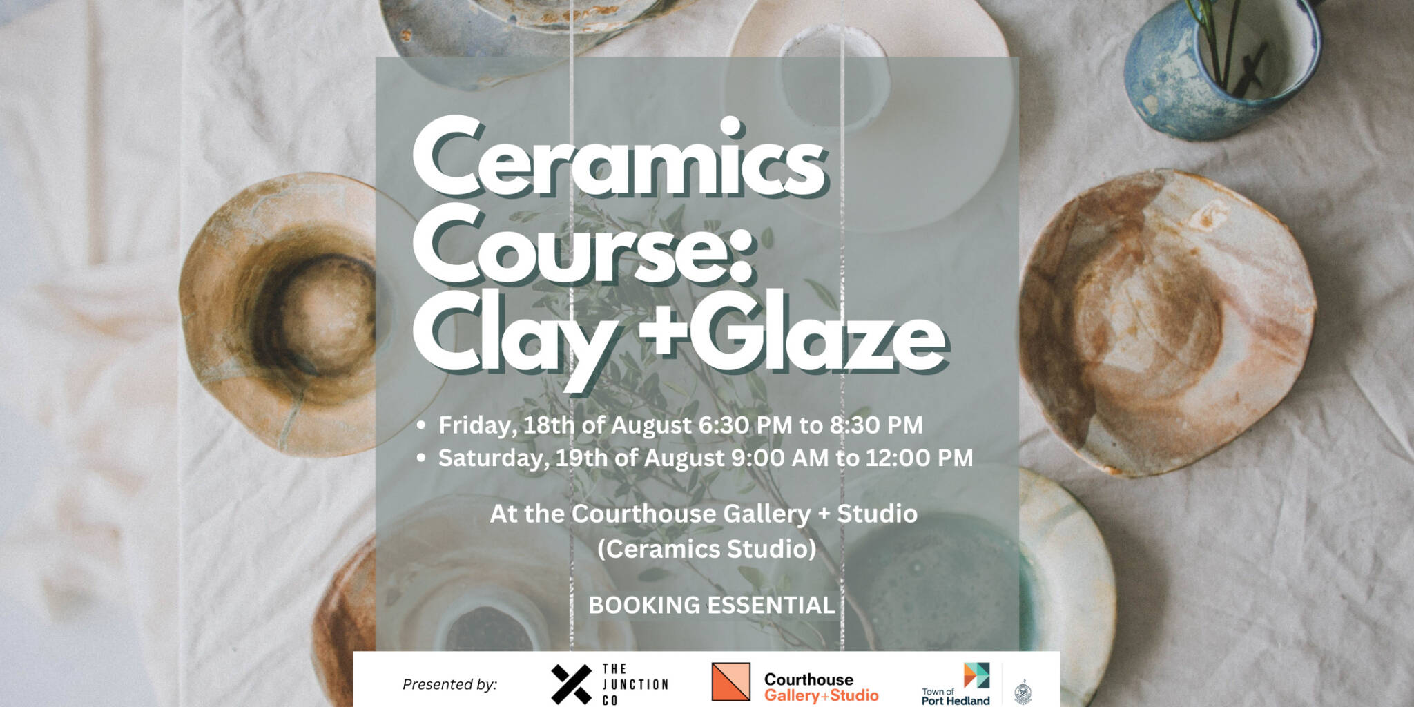 CERAMICS COURSE: CLAY + GLAZE - Courthouse Gallery+Studio